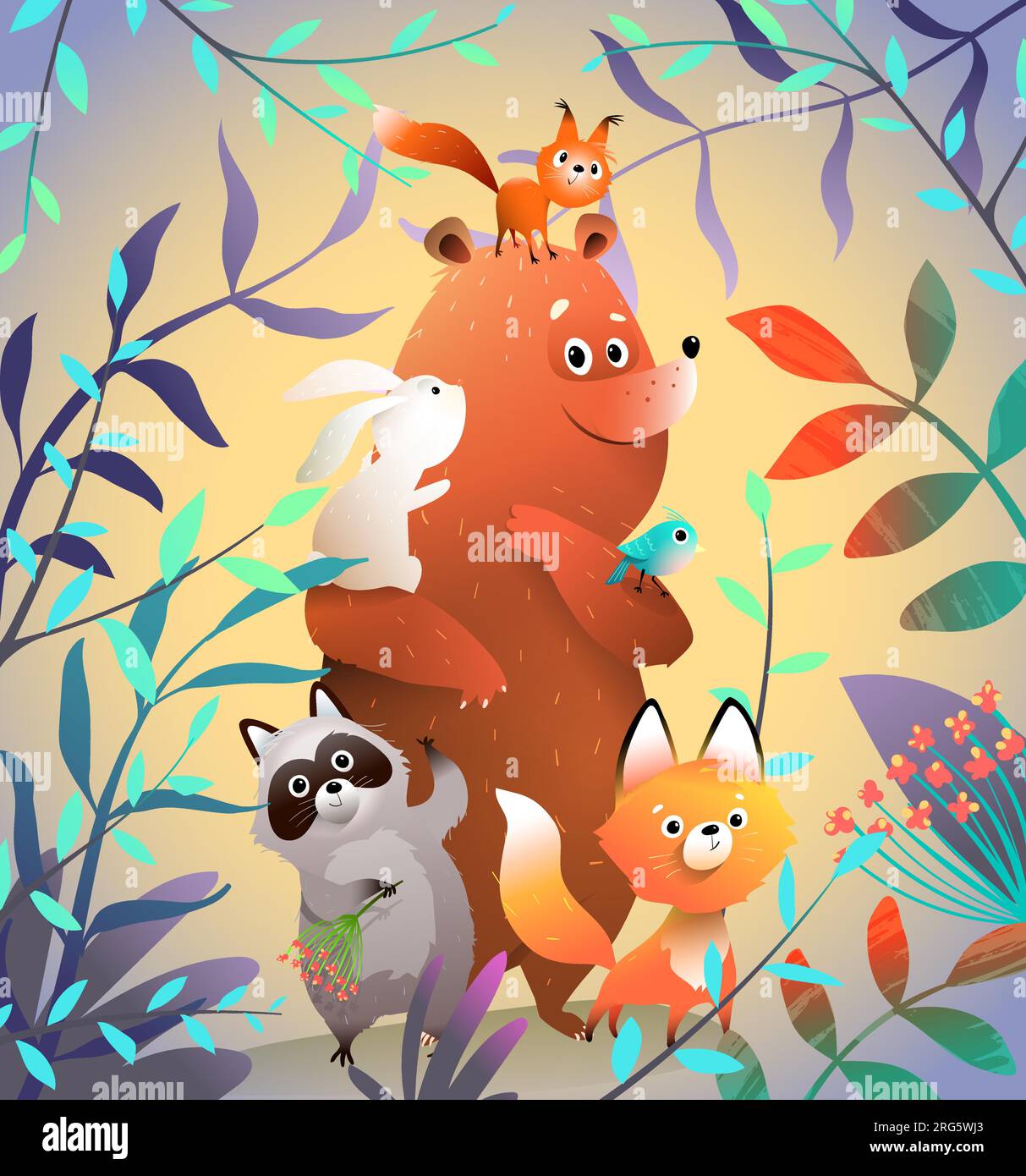 Whimsical bear illustration hi-res stock photography and images - Alamy