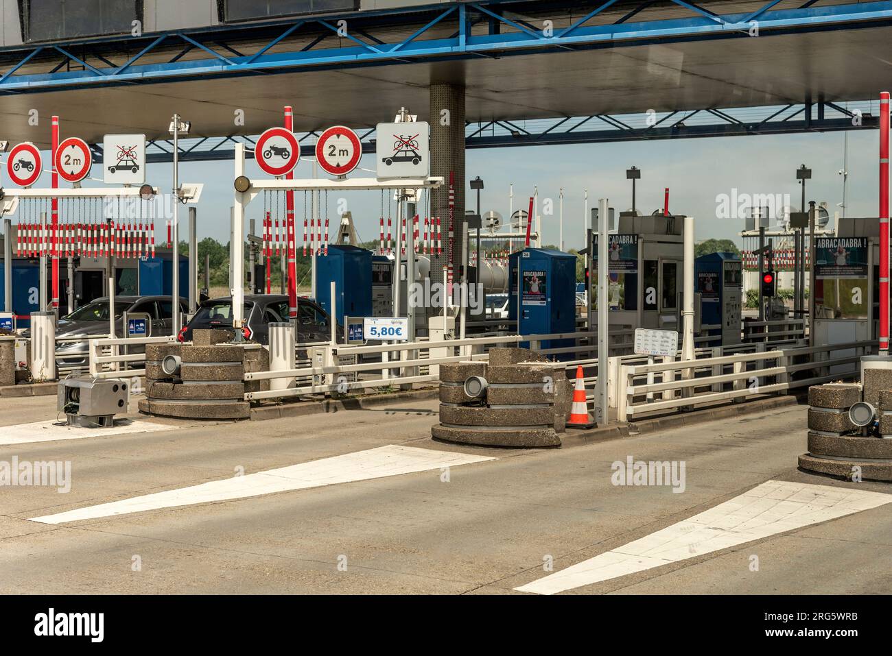 Highway paystation for vehicles close to Le Havre, northern France ...