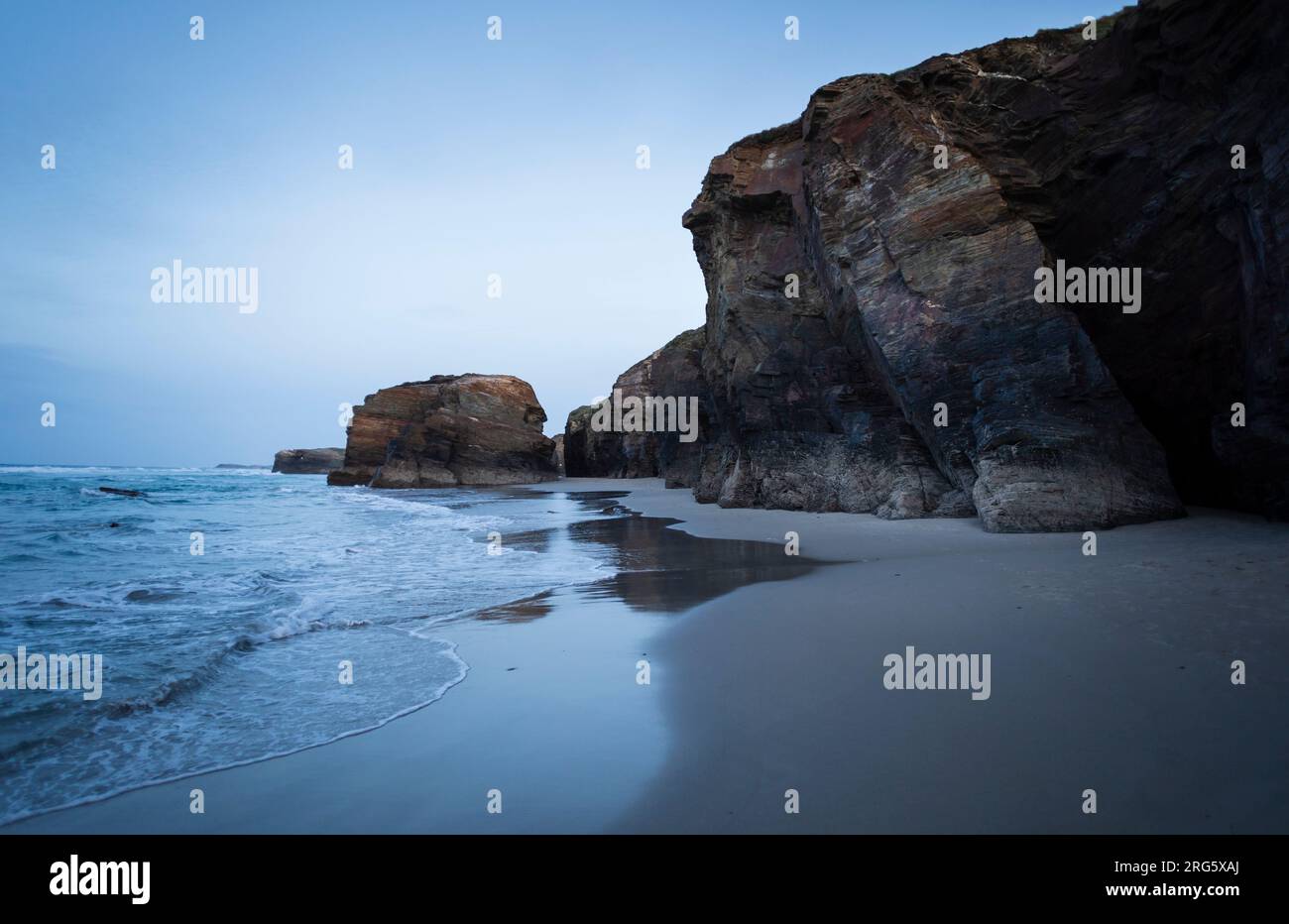 Beach of the Cathedrals in Ribadeo, Lugo, Galicia. Also called Augas ...