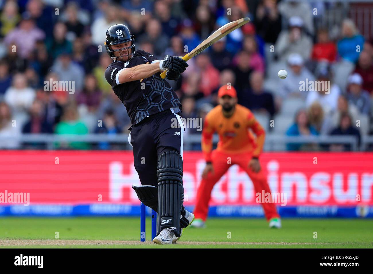 Laurie Evans batting for Manchester Originals during The Hundred match ...