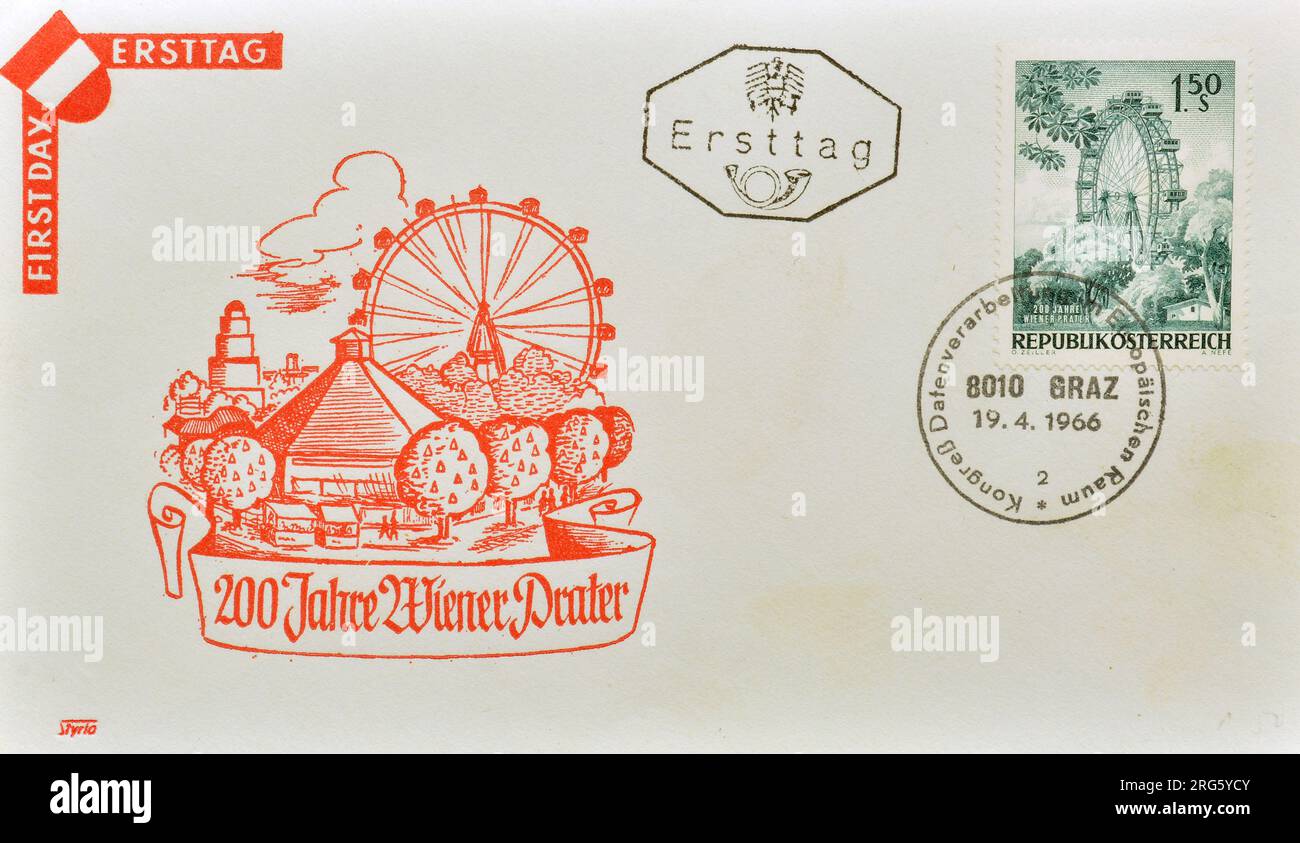 First Day Cover Letter printed by Austria, with cancelled postage stamp ...