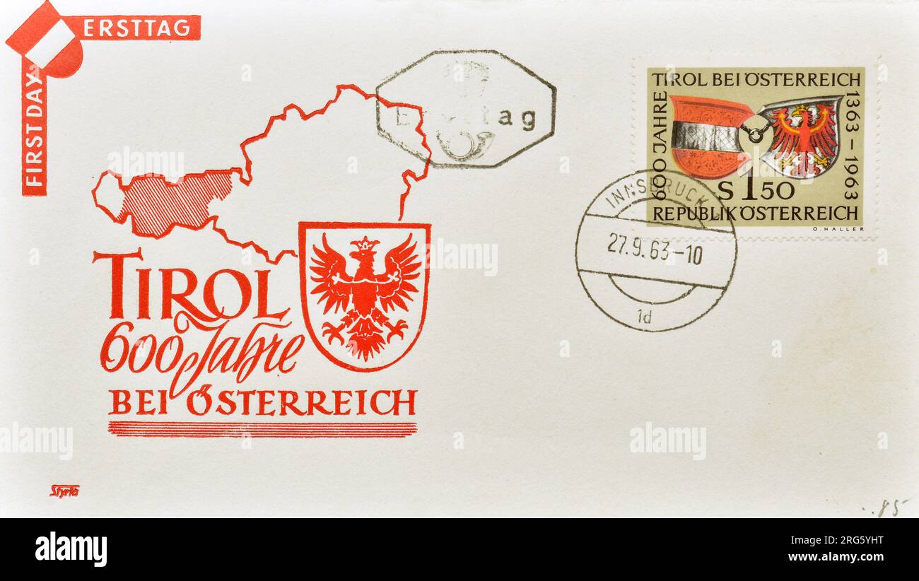 First Day Cover Letter printed by Austria, with cancelled postage stamp ...