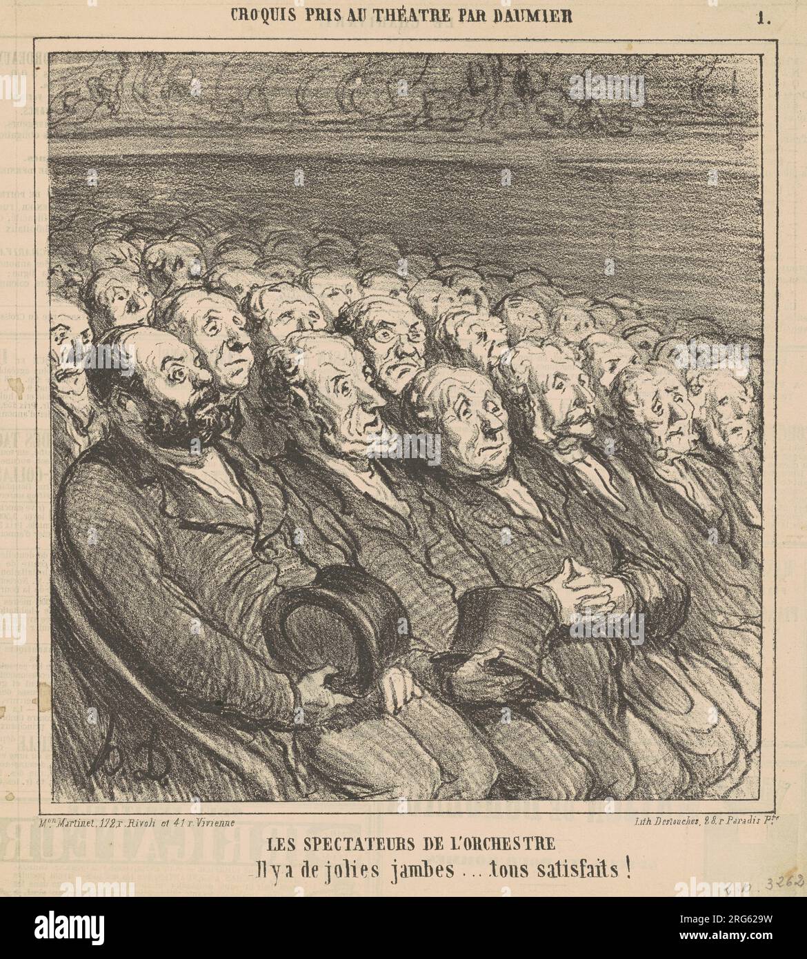 Les spectateurs de l'orchestre 19th century by Honoré Daumier Stock ...