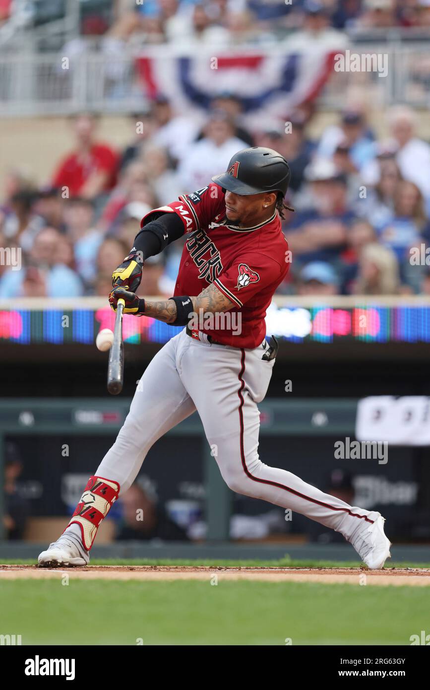 Arizona Diamondbacks' Ketel Marte at bat during the fourth inning of a ...