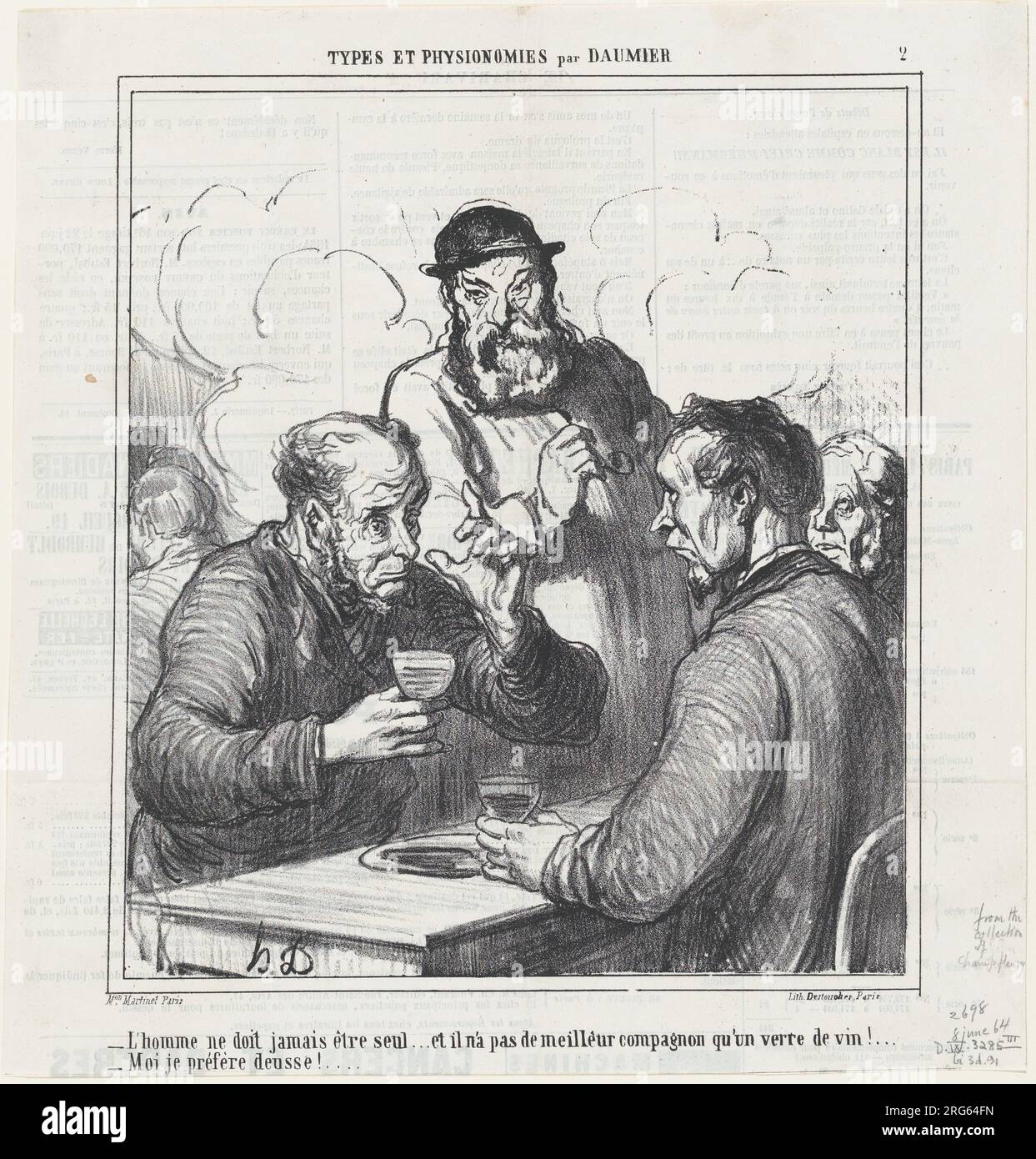 A philosopher, from 'Types and features,' published in Le Charivari ...