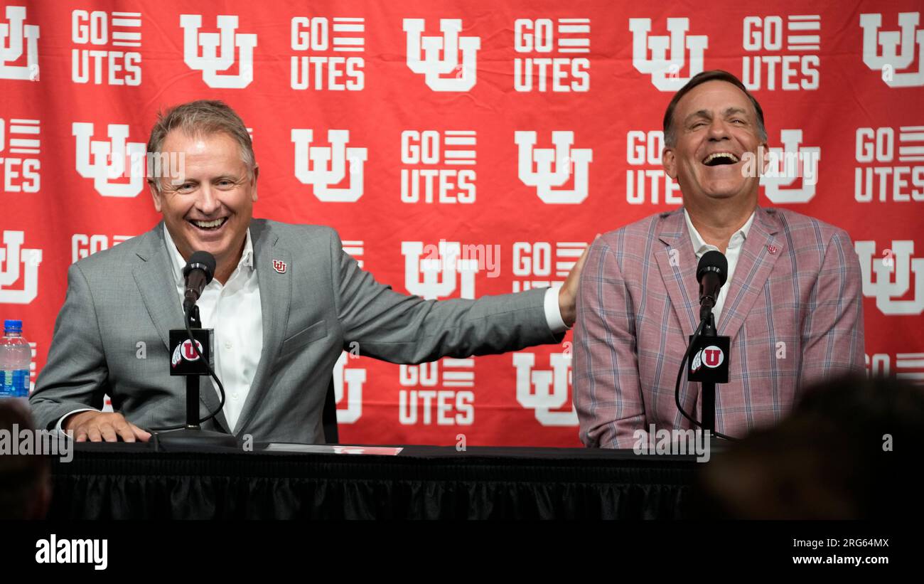 University of Utah President Taylor Randall, left, and Mark Harlan ...
