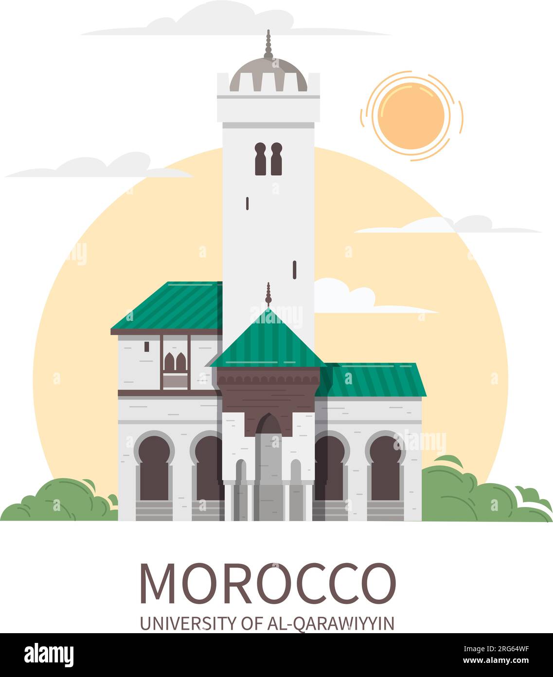 Morocco touristic travel flat composition of editable text and image of ...
