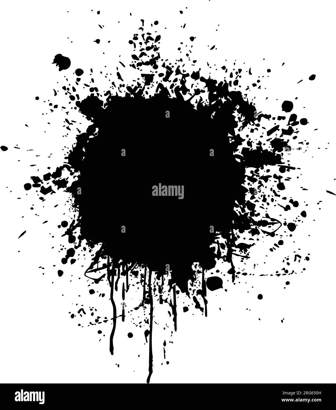 detailed grungy ink or paint splatter element black vector isolated on ...