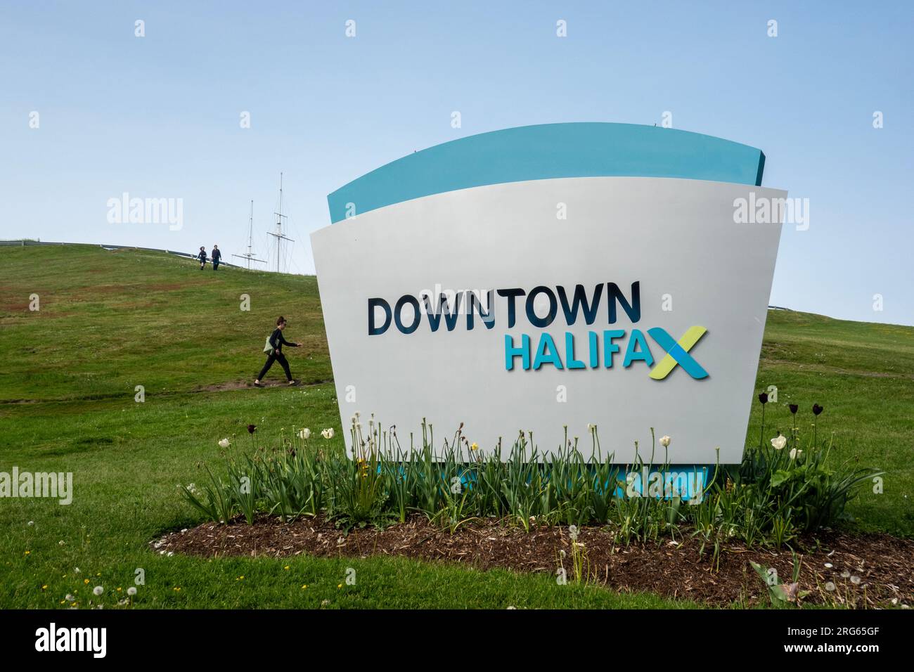 Downtown Halifax welcome sign on the grounds of the Citadel in Halifax ...