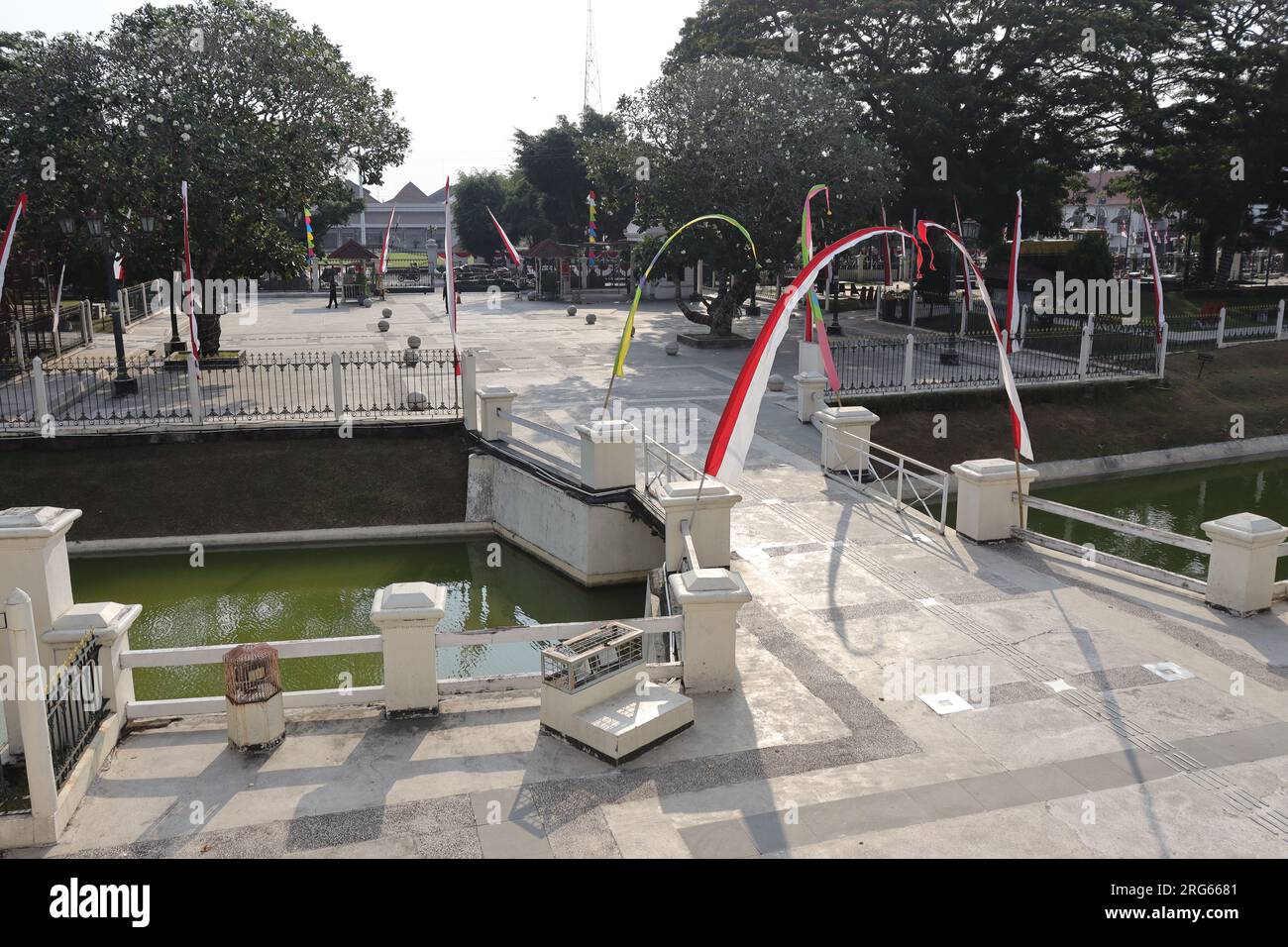 The moat that surrounds the fort for defense from enemy attacks at ...