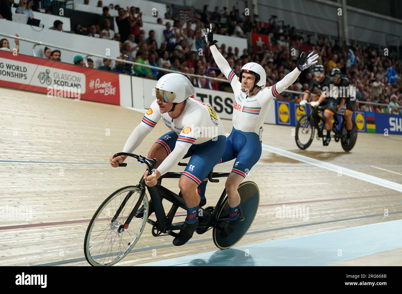 Great Britain's Neil Fachie (right) and pilot Matthew Rotherham winning ...