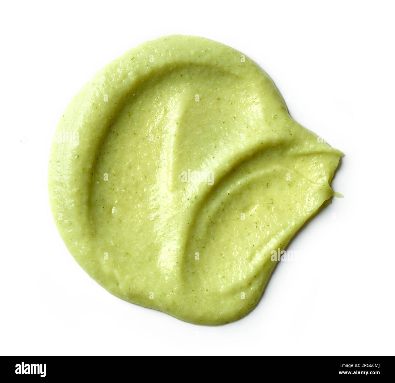 broccoli and potato puree, green vegetable puree isolated on white ...