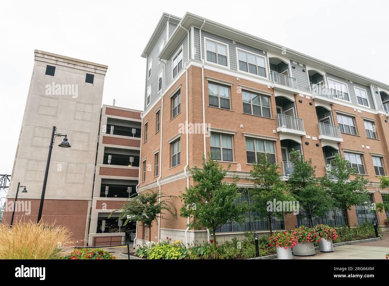 View of completed Avalon Harrison buildings near Metro-North station ...