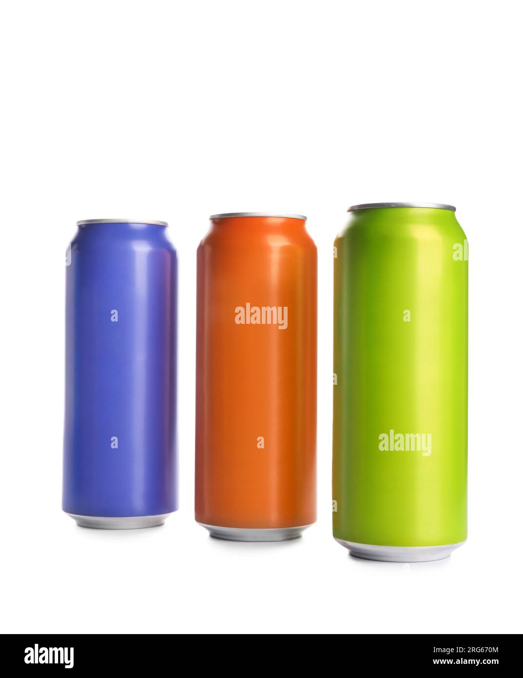 Different cans of fresh soda isolated on white background Stock Photo ...