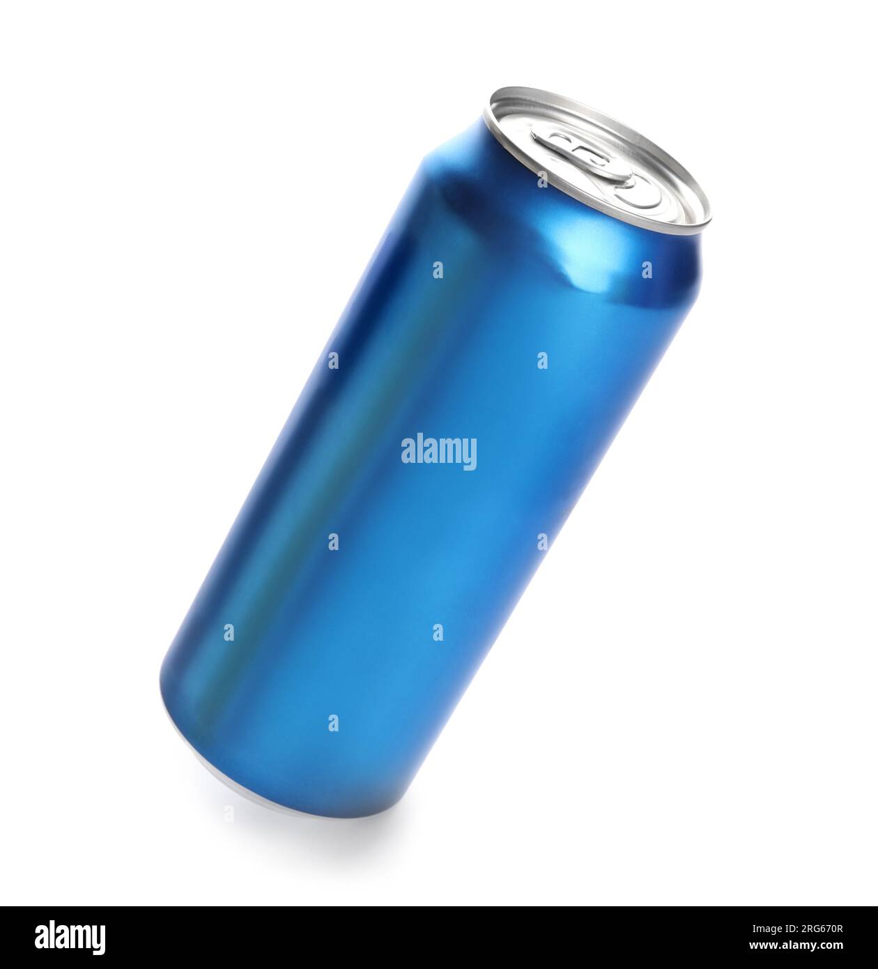 Blue can of fresh soda isolated on white background Stock Photo - Alamy