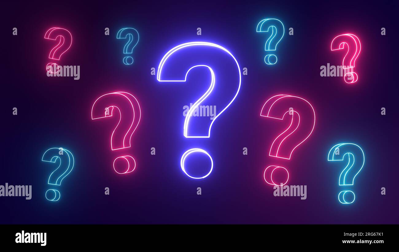 Question marks concept neon hi-res stock photography and images - Alamy
