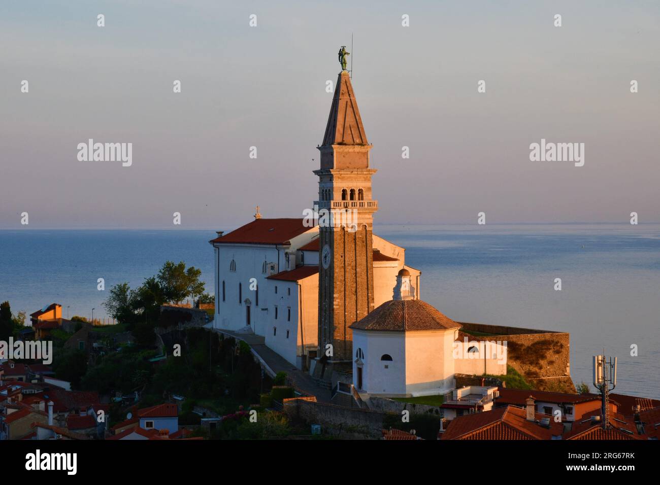 View of the St. George's Parish Church in Piran, Istria, Slovenia Stock Photo - Alamy
