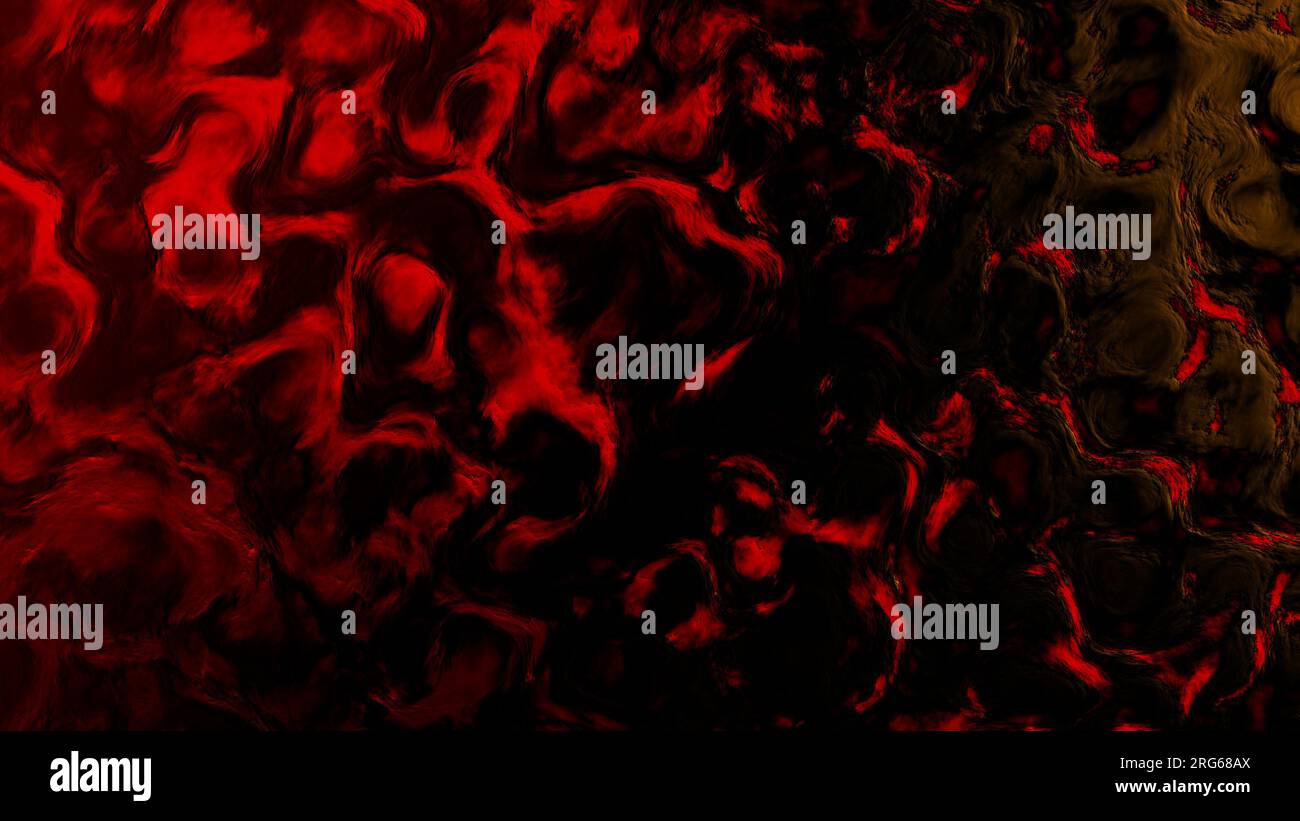 scary rough red - yellow infernal organized contour lay - abstract 3D ...