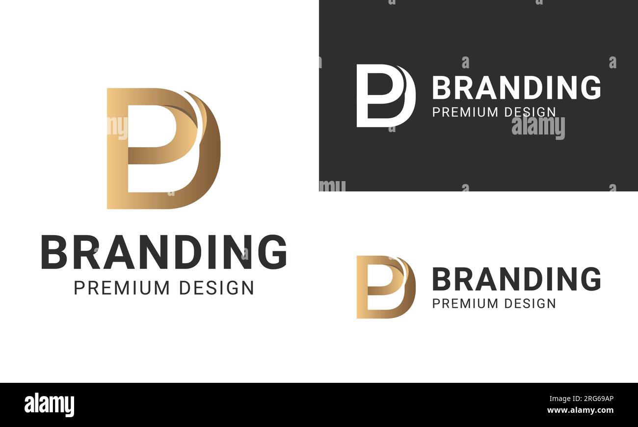 Luxury Initial DP or PD Monogram Text Letter Logo Design Stock Vector ...