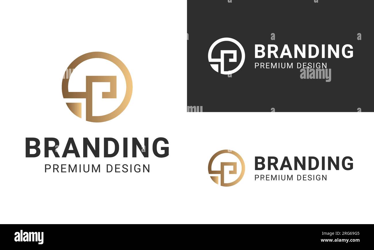 Luxury Initial DP or PD Monogram Text Letter Logo Design Stock Vector ...