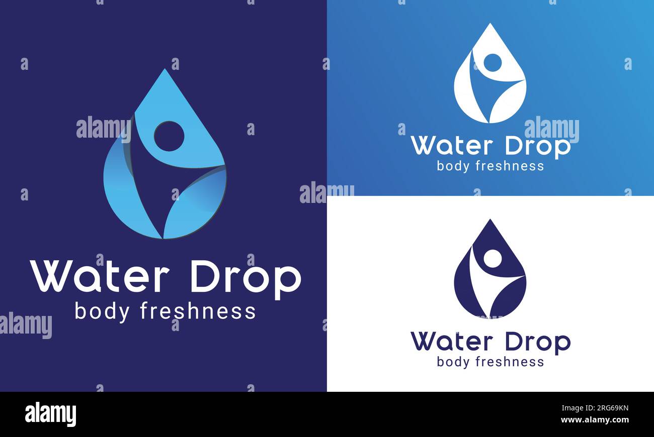 Human Water Drop Logo Design Freshness and Wellness Logotype Stock ...
