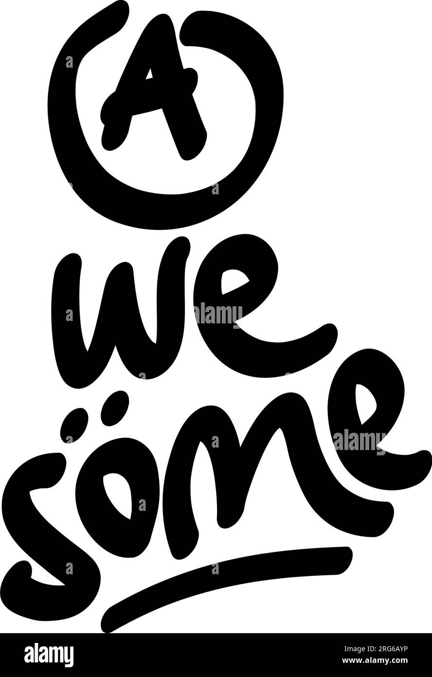 Awesome hand lettering word. Vector illustration Stock Vector Image ...