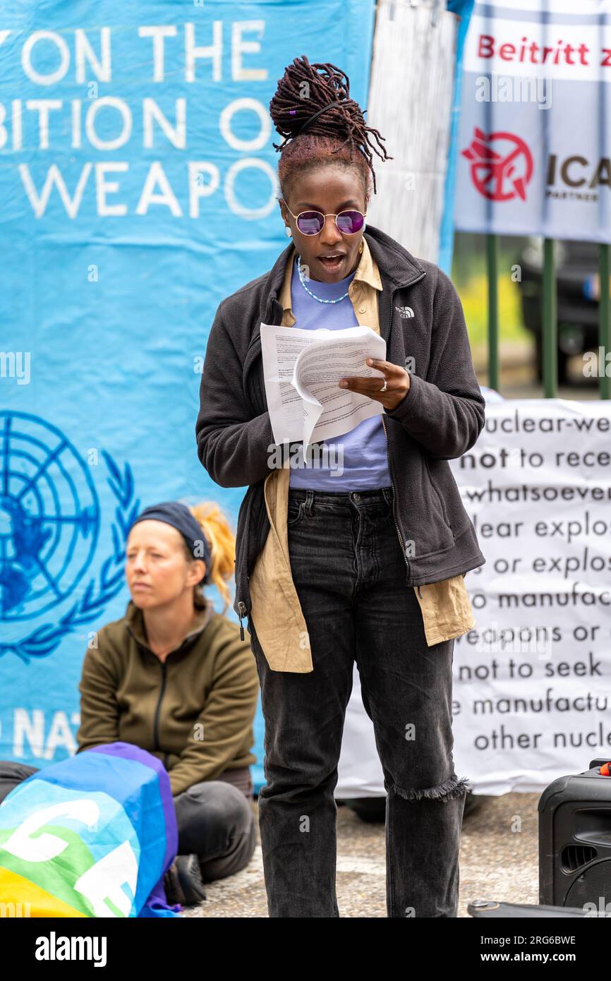 Volkel, The Netherlands, 07.08.2023, Protest action of peace activists ...