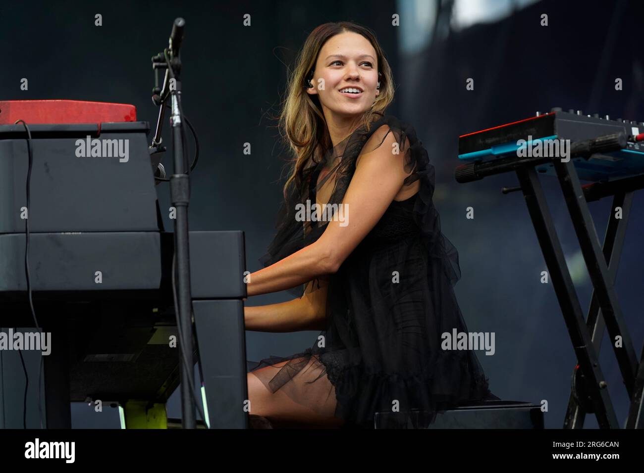 Jackie Miclau, of the band Mt. Joy, performs on day four of the ...