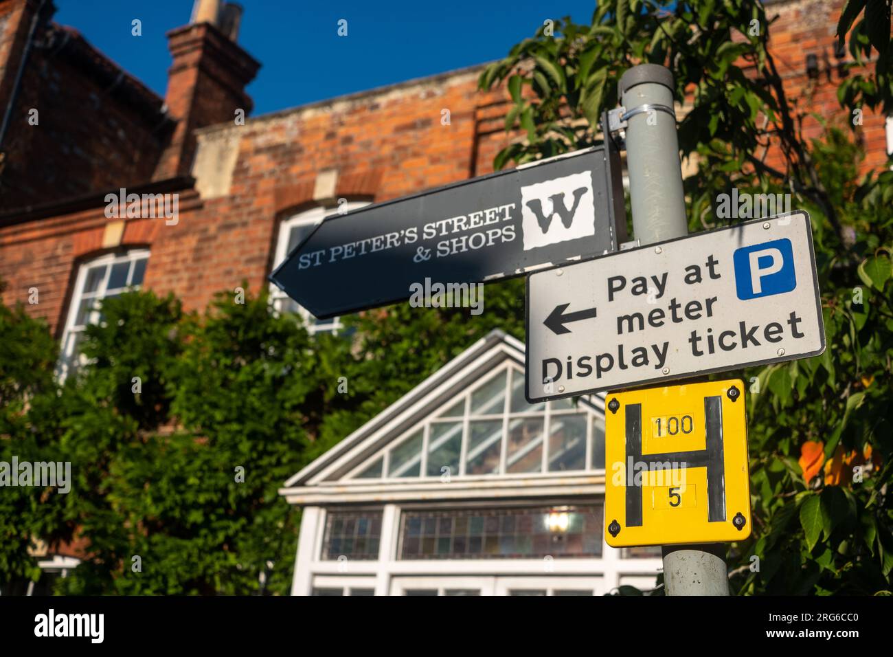 St Peter's Street and Shops sign Stock Photo - Alamy