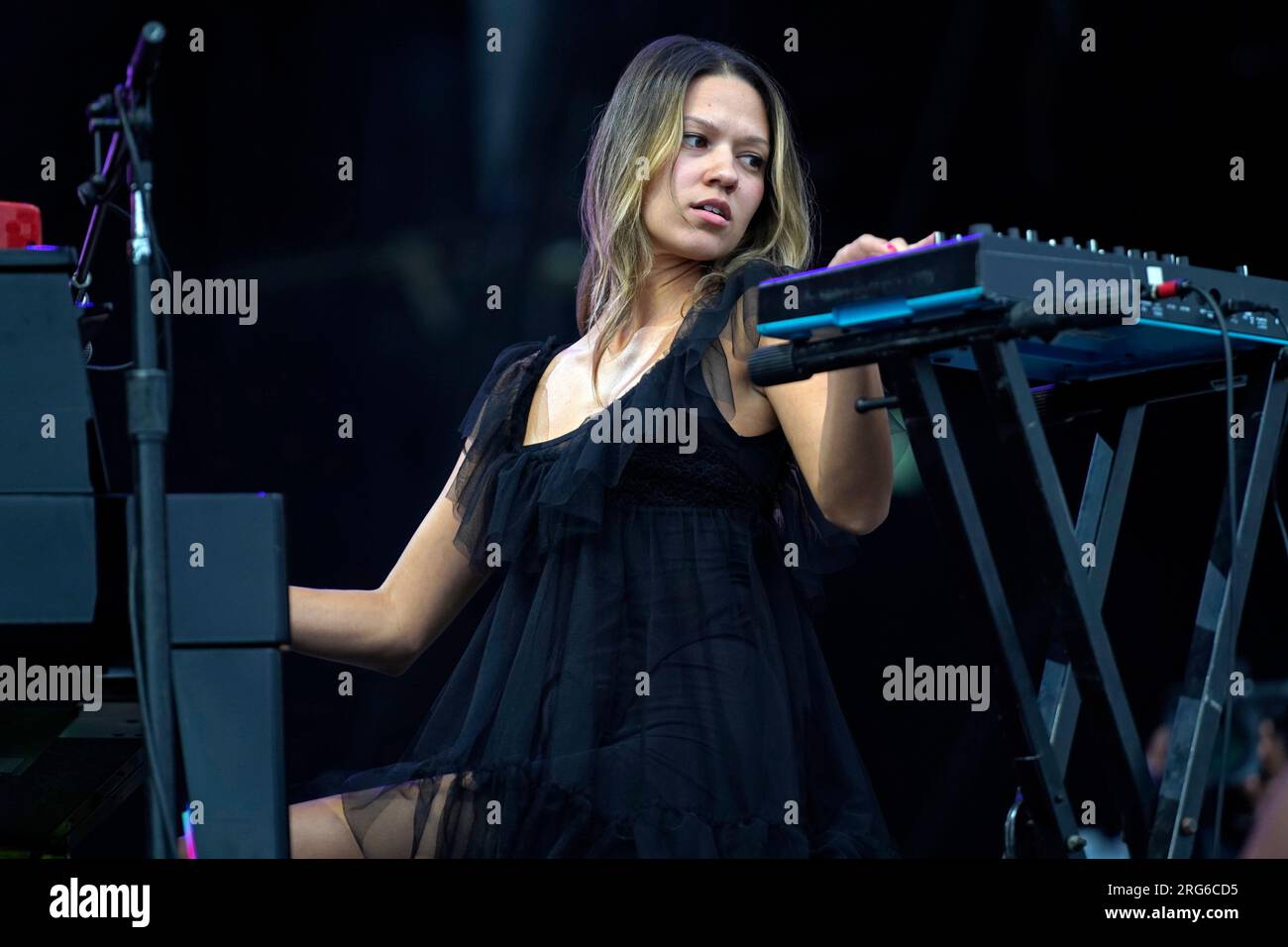 Jackie Miclau, of the band Mt. Joy, performs on day four of the ...