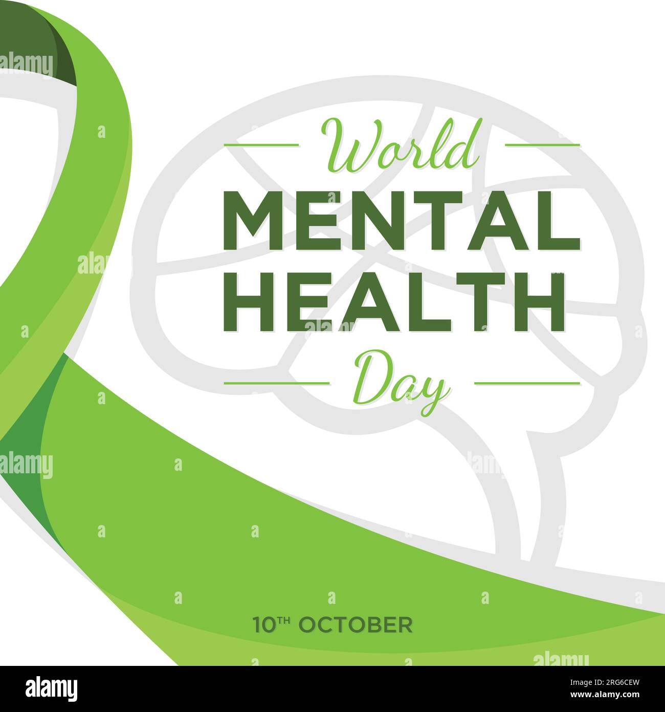 World Mental Health Day background illustration template banner. Vector ...