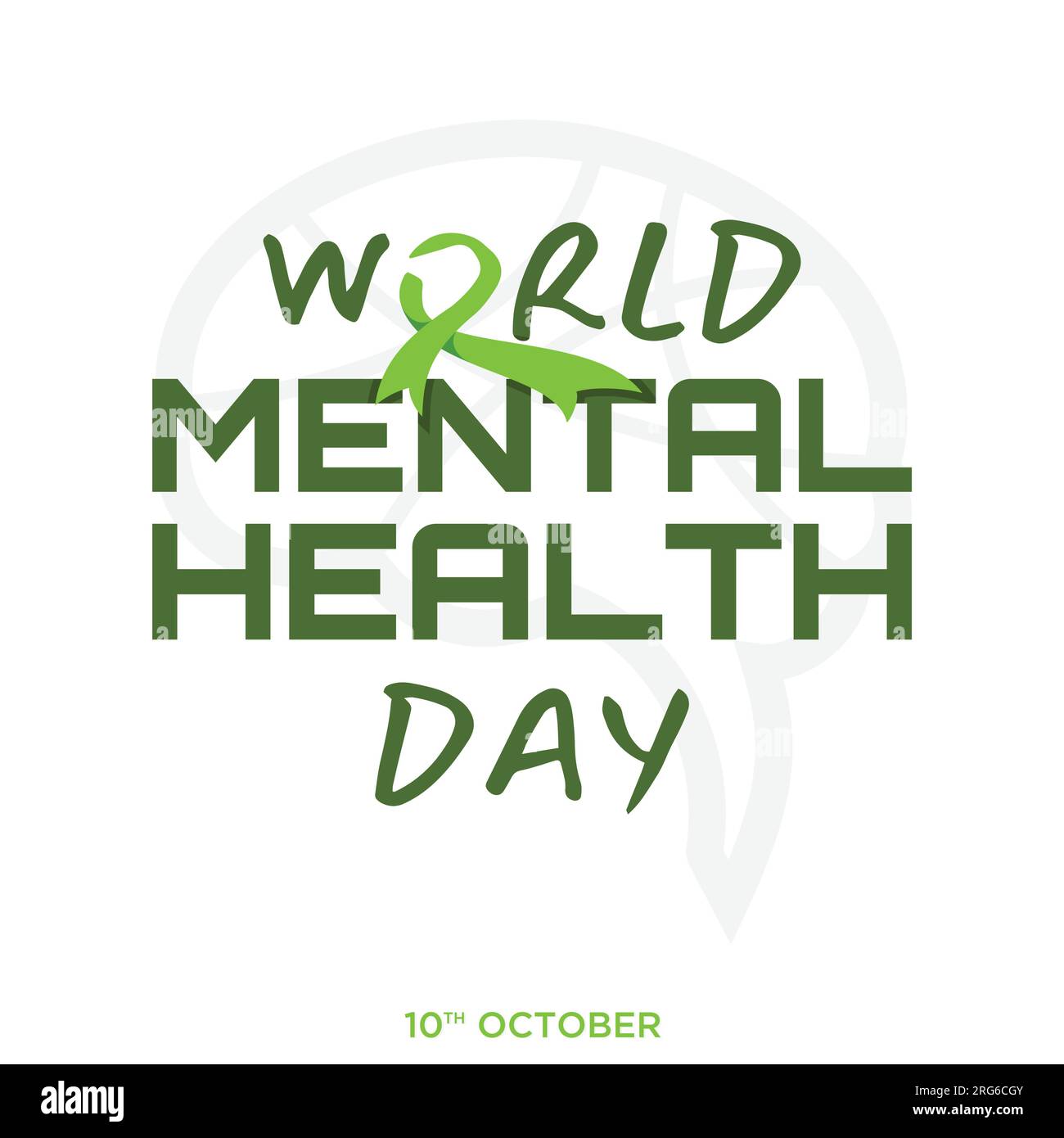 World Mental Health Day banner isolated on white background. Vector ...