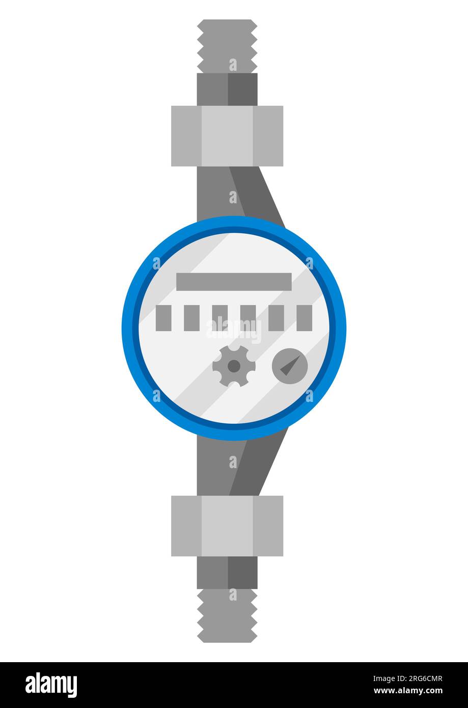 Illustration of water meter. Industrial image of plumbing object Stock ...