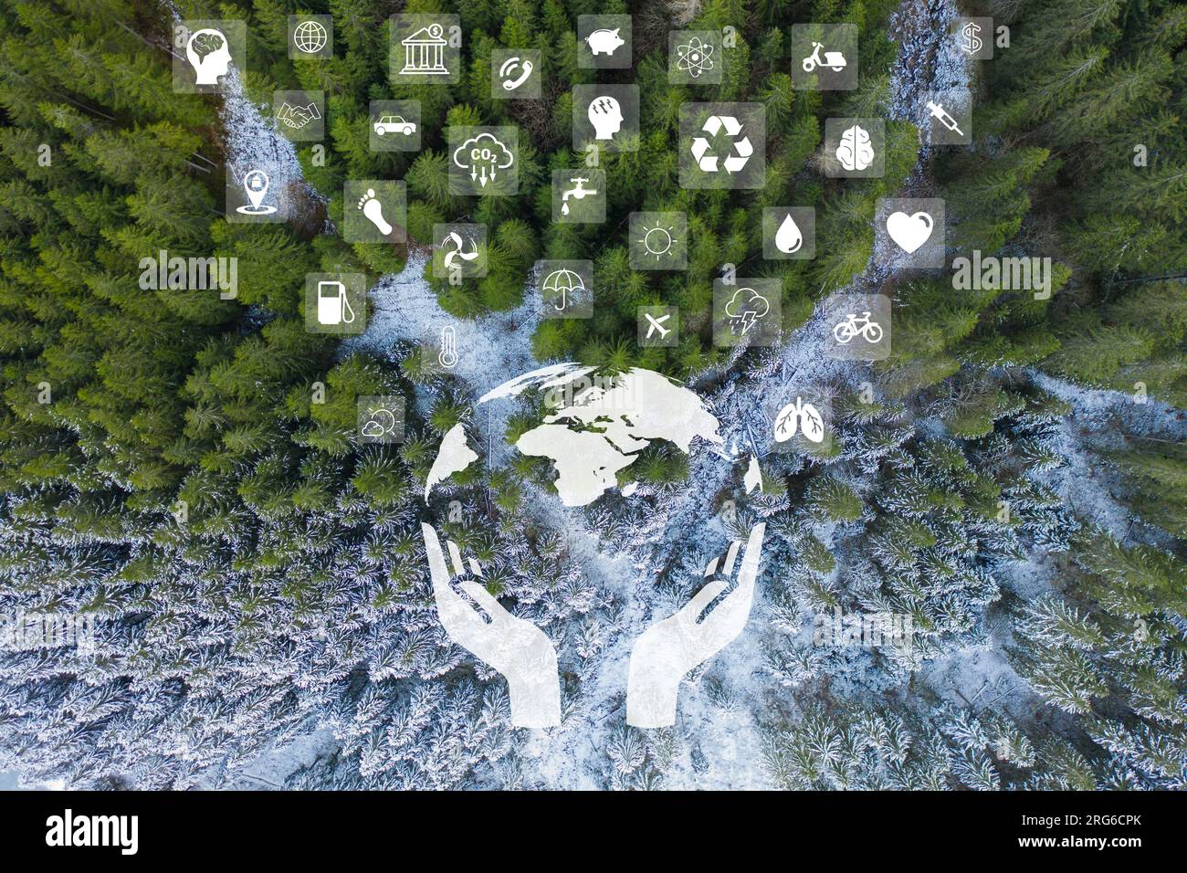 Abstract icon representing the ecological call to recycle and reuse in ...