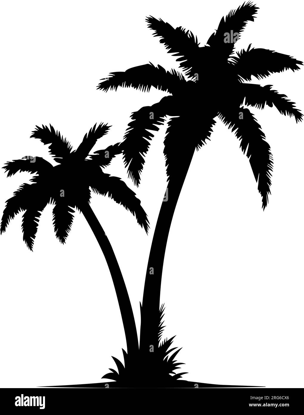 Two Palm trees silhouette. Vector illustration Stock Vector Image & Art ...