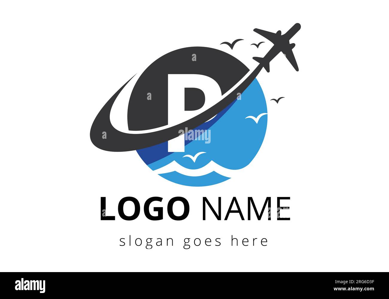 Initial Letter P with travel logo design. Air, Airline, Airplane and ...