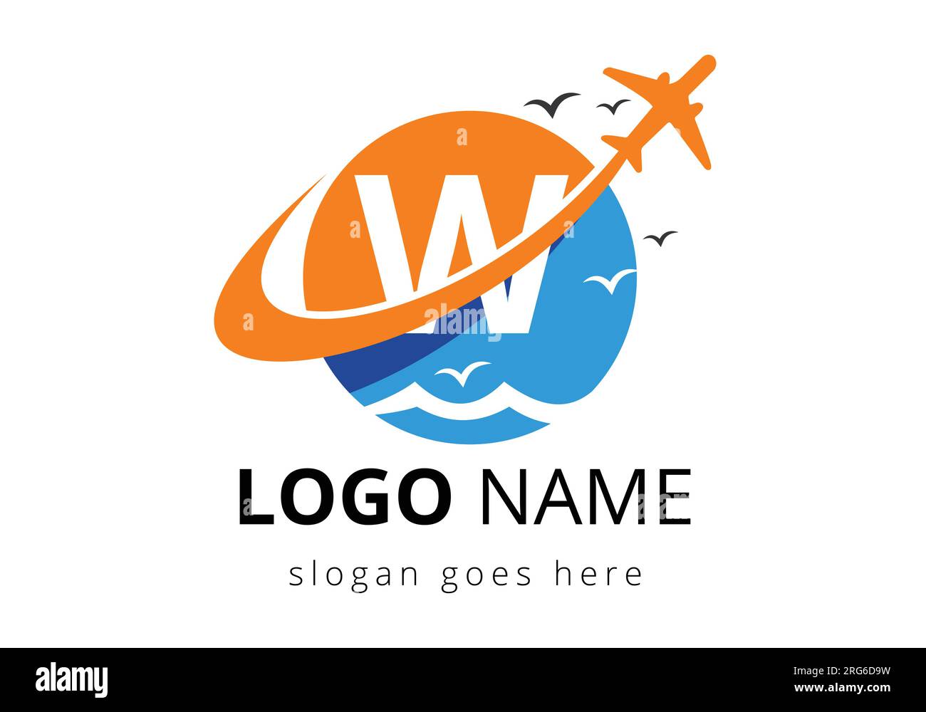 Initial Letter W with travel logo design. Air, Airline, Airplane and ...