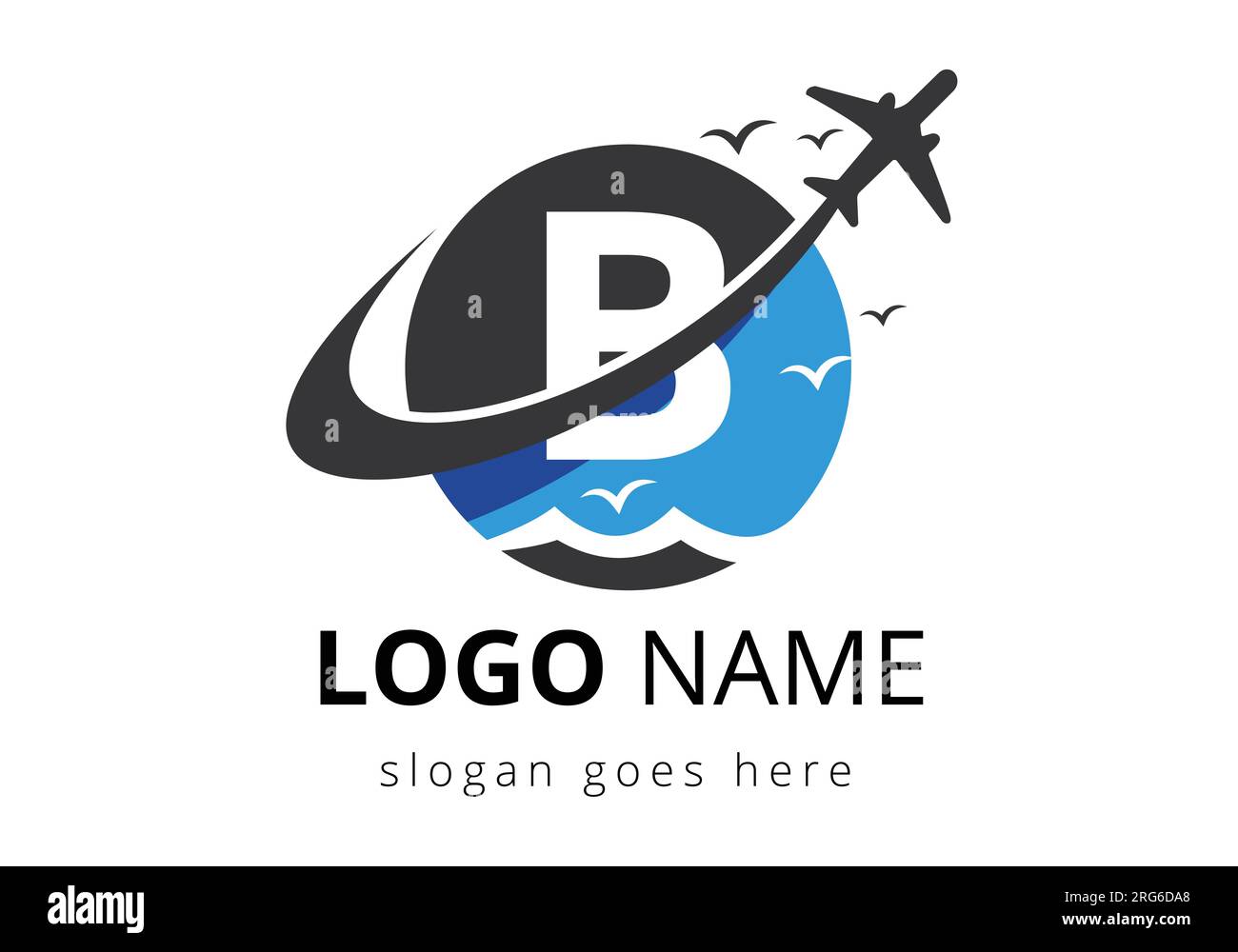 Initial Letter B with travel logo design. Air, Airline, Airplane and ...
