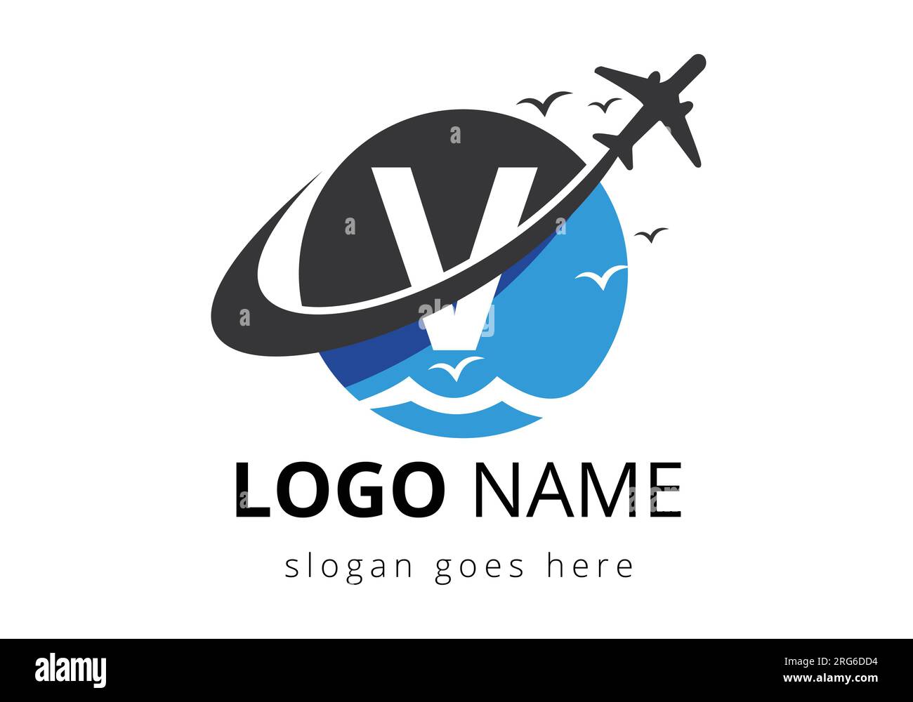 V plane logo hi-res stock photography and images - Alamy