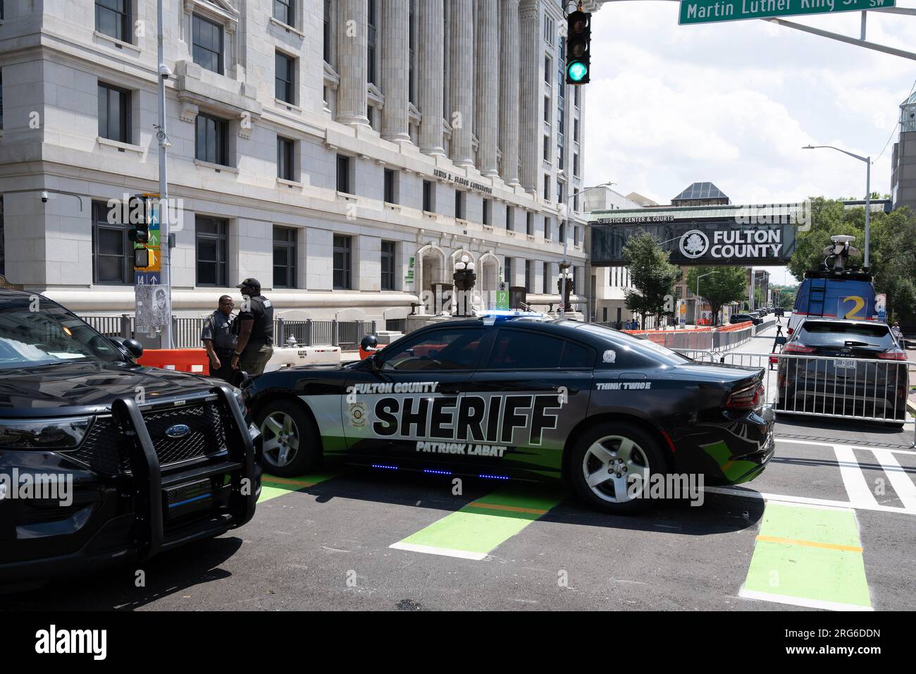 Atlanta, Georgia, USA. 7th Aug, 2023. Large police presence and ...