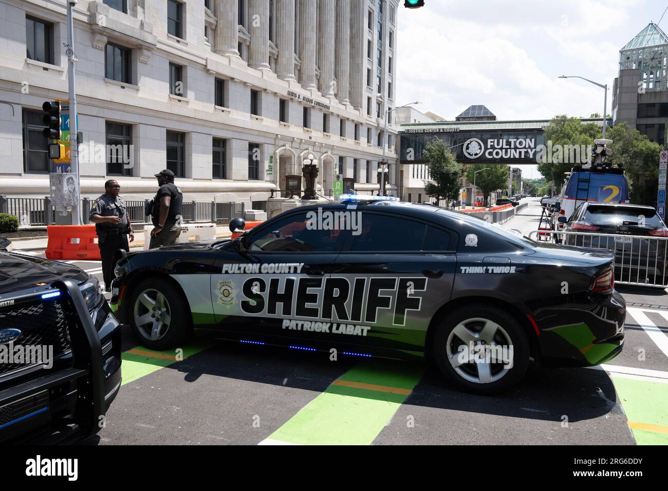 Atlanta, Georgia, USA. 7th Aug, 2023. Large police presence and ...