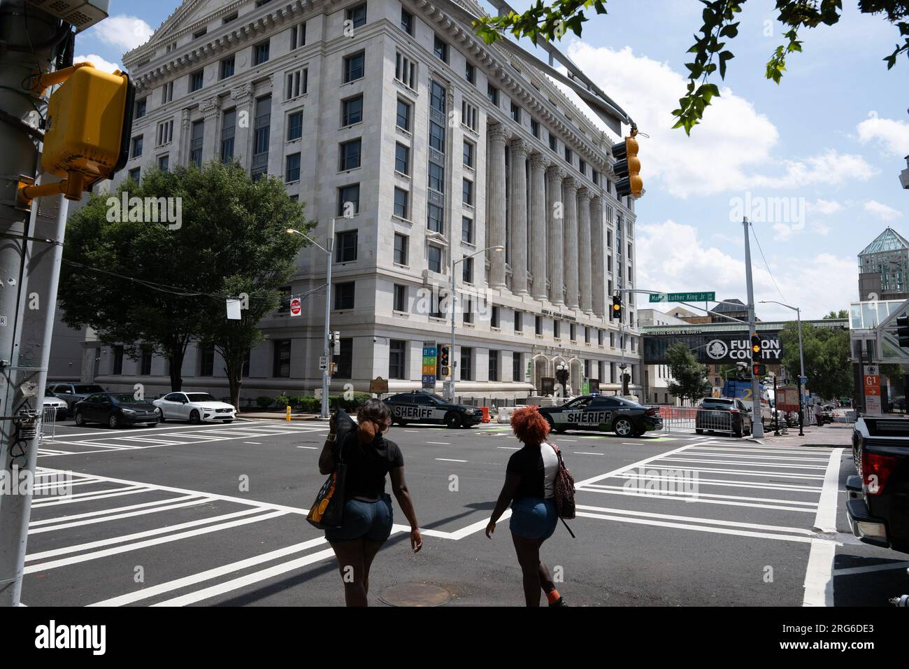 Atlanta, Georgia, USA. 7th Aug, 2023. Large police presence and ...