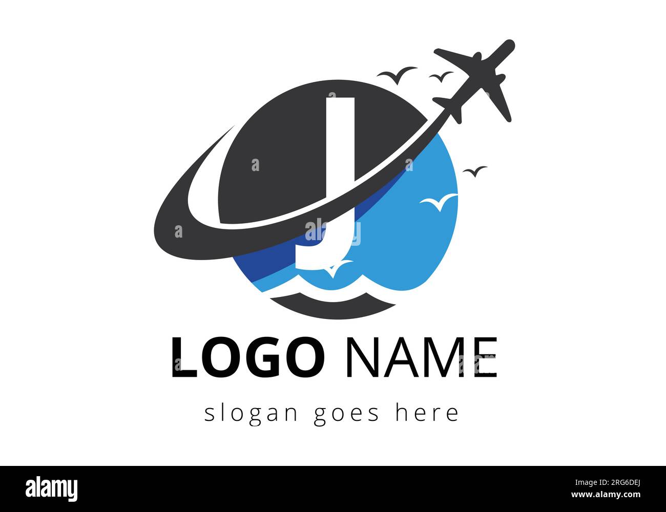 Initial Letter J with travel logo design. Air, Airline, Airplane and ...