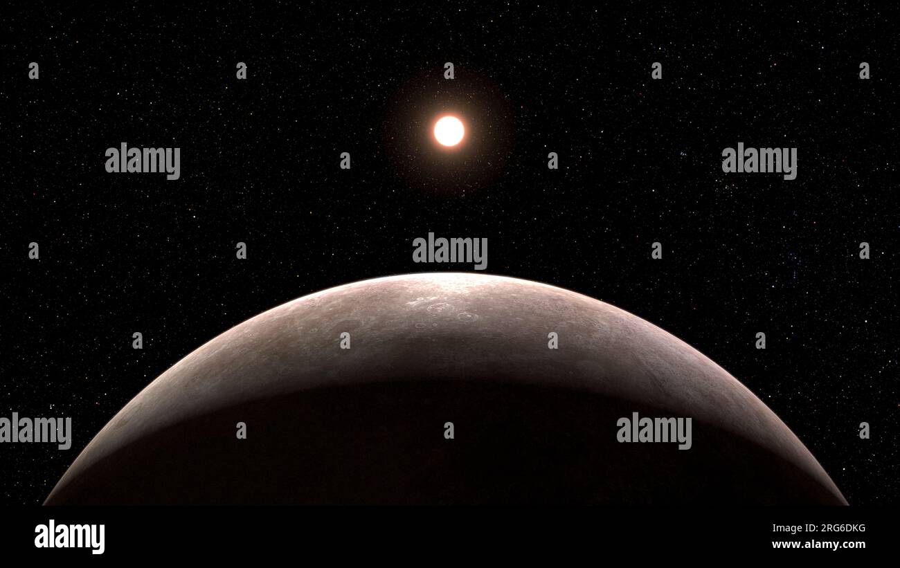 Artist's concept of the rocky exoplanet LHS 475 b and its host star ...