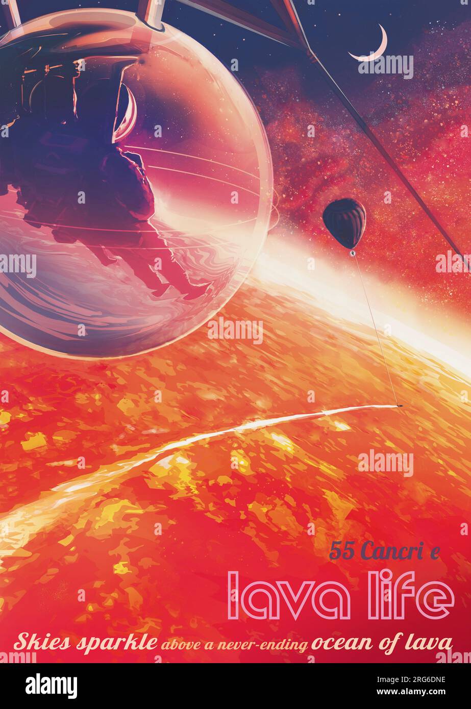 55 Cancri e: Skies Sparkle Above a Never-Ending Ocean of Lava Stock ...