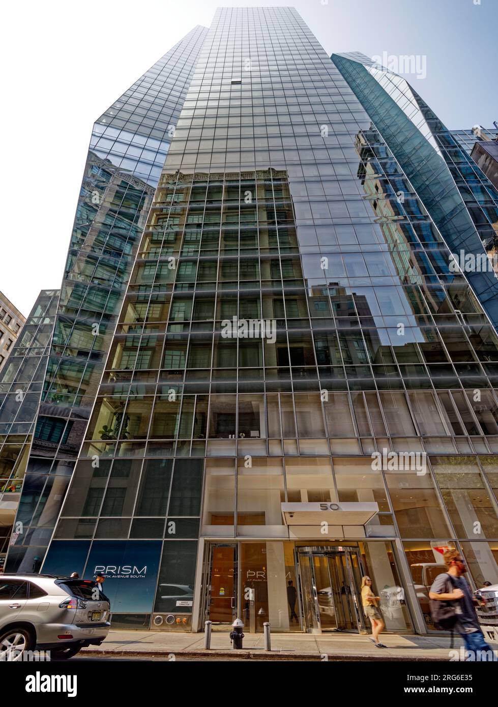 The bottom 22 floors of Prism Tower are rental apartments, entered ...