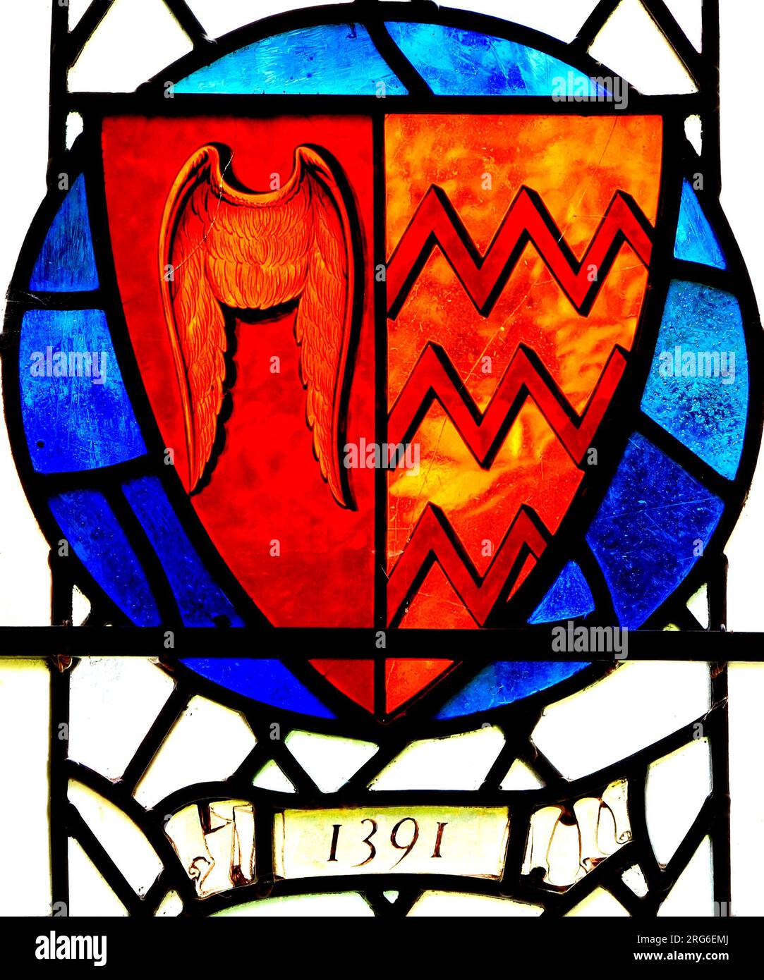 Stanhoe, Norfolk, Arms of William Seymour of Hache Beauchamp, 1391 ...