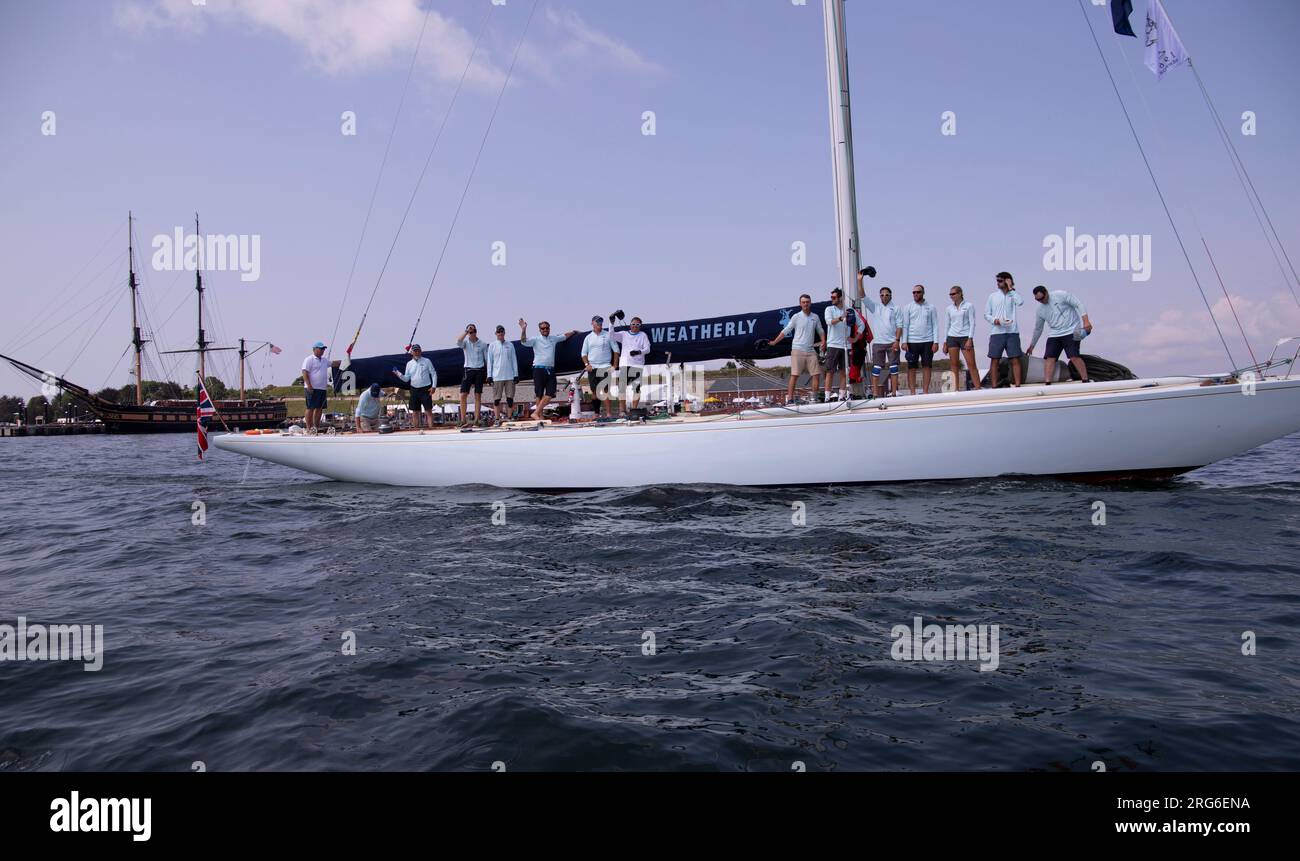 Newport, RI. 12 Metre World Championship yacht parade around Rhode ...