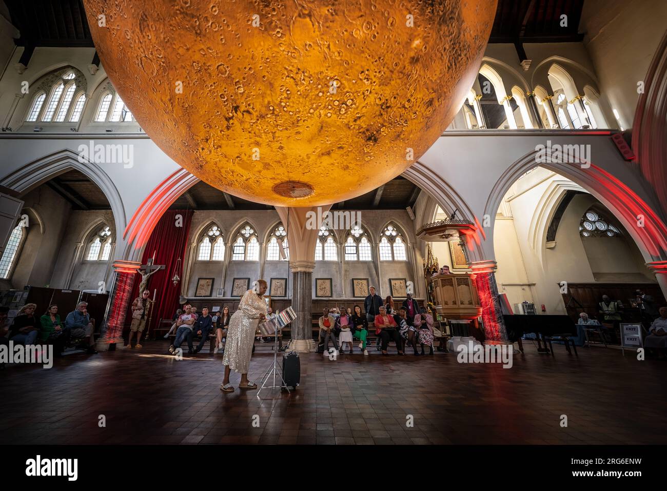 London, UK. 6th August, 2023. Mars: War & Peace by Luke Jerram. Steel ...