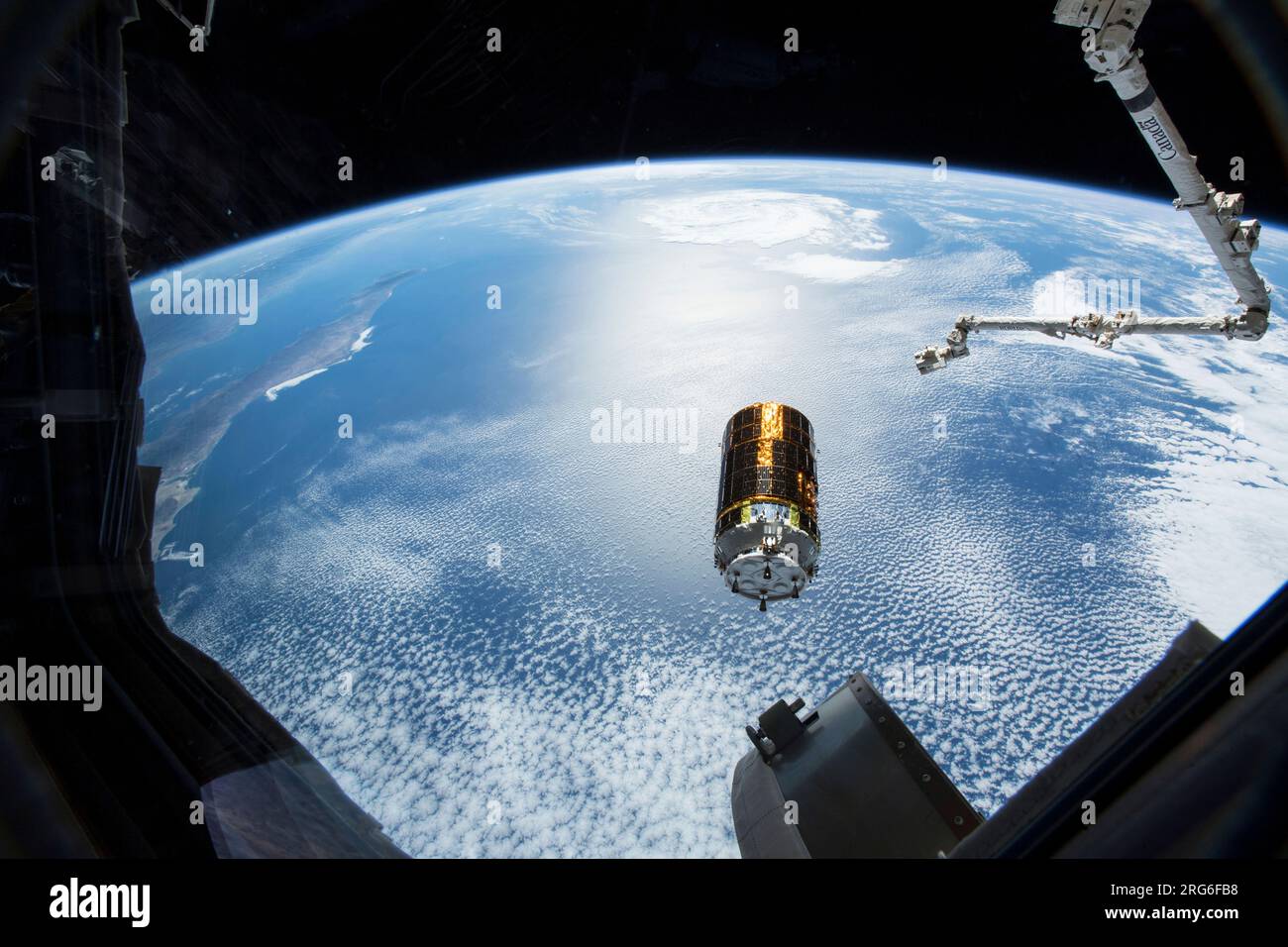 Japan's HTV-7 resupply ship after it was released from the grips of the ...